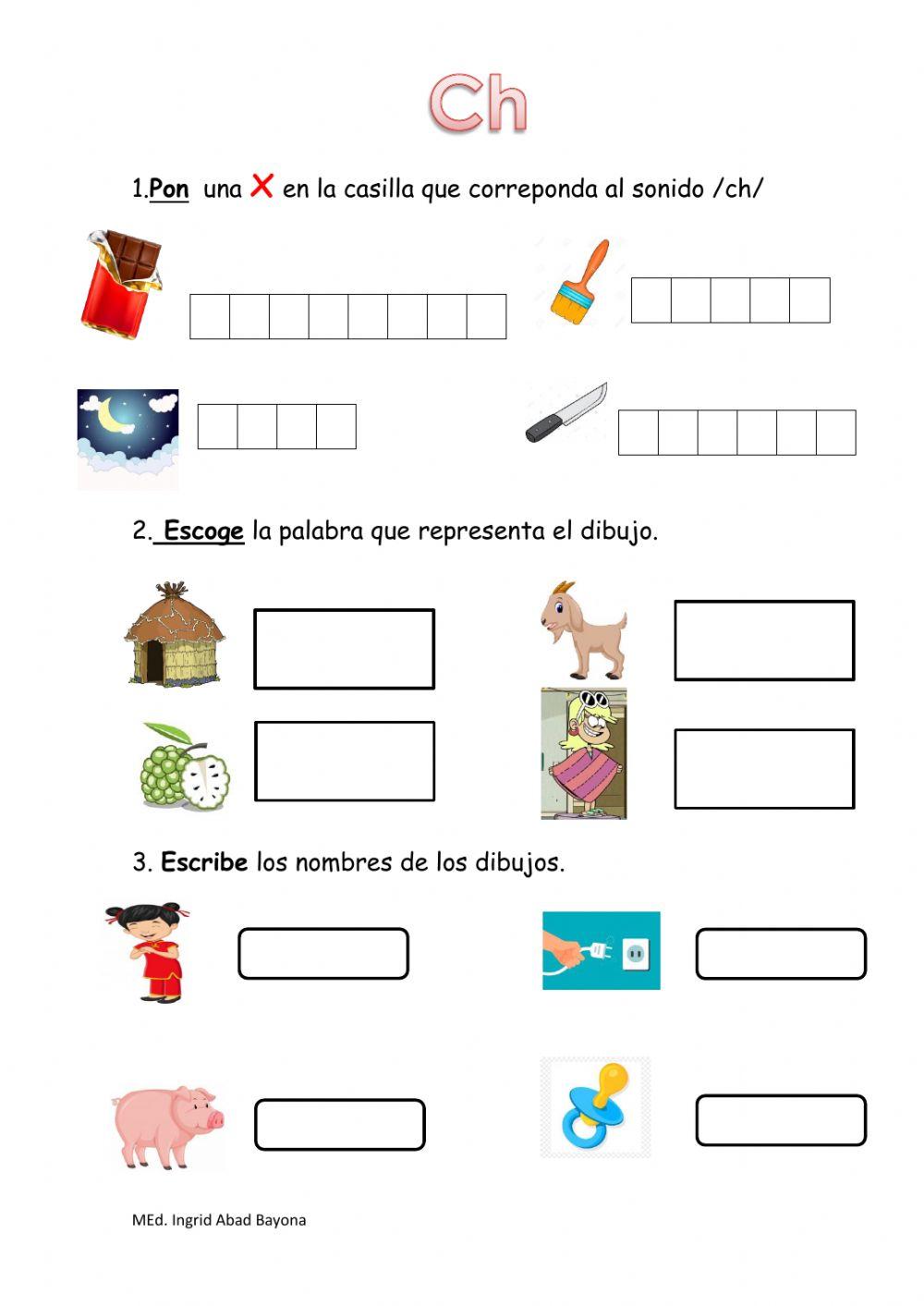 Letra CH | Free Interactive Worksheets | 598261