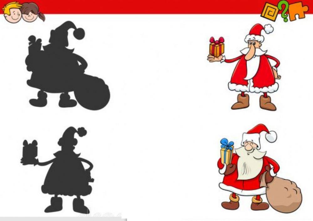 Santa's shadow worksheet | Live Worksheets