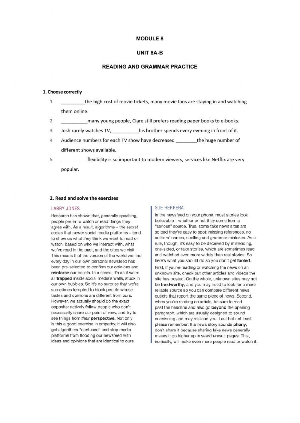 mod 8A-B online exercise for | Live Worksheets