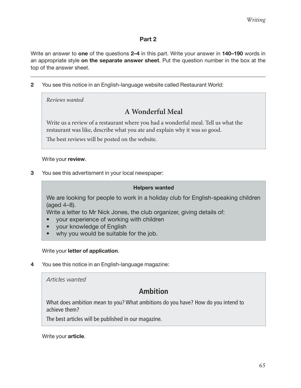 FINAL EXAM - DECEMBER 2020 - FCE - Writing 1849