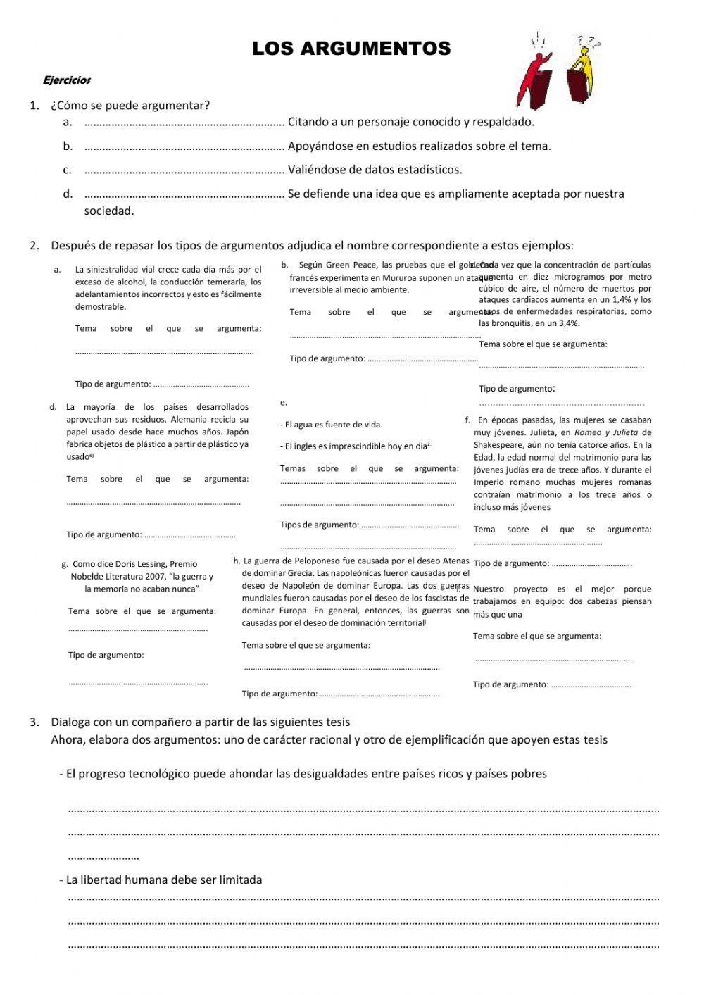 Tipos de argumentos y ejemplos - ABC Fichas Tipos de argumentos y ejemplos - ABC Fichas