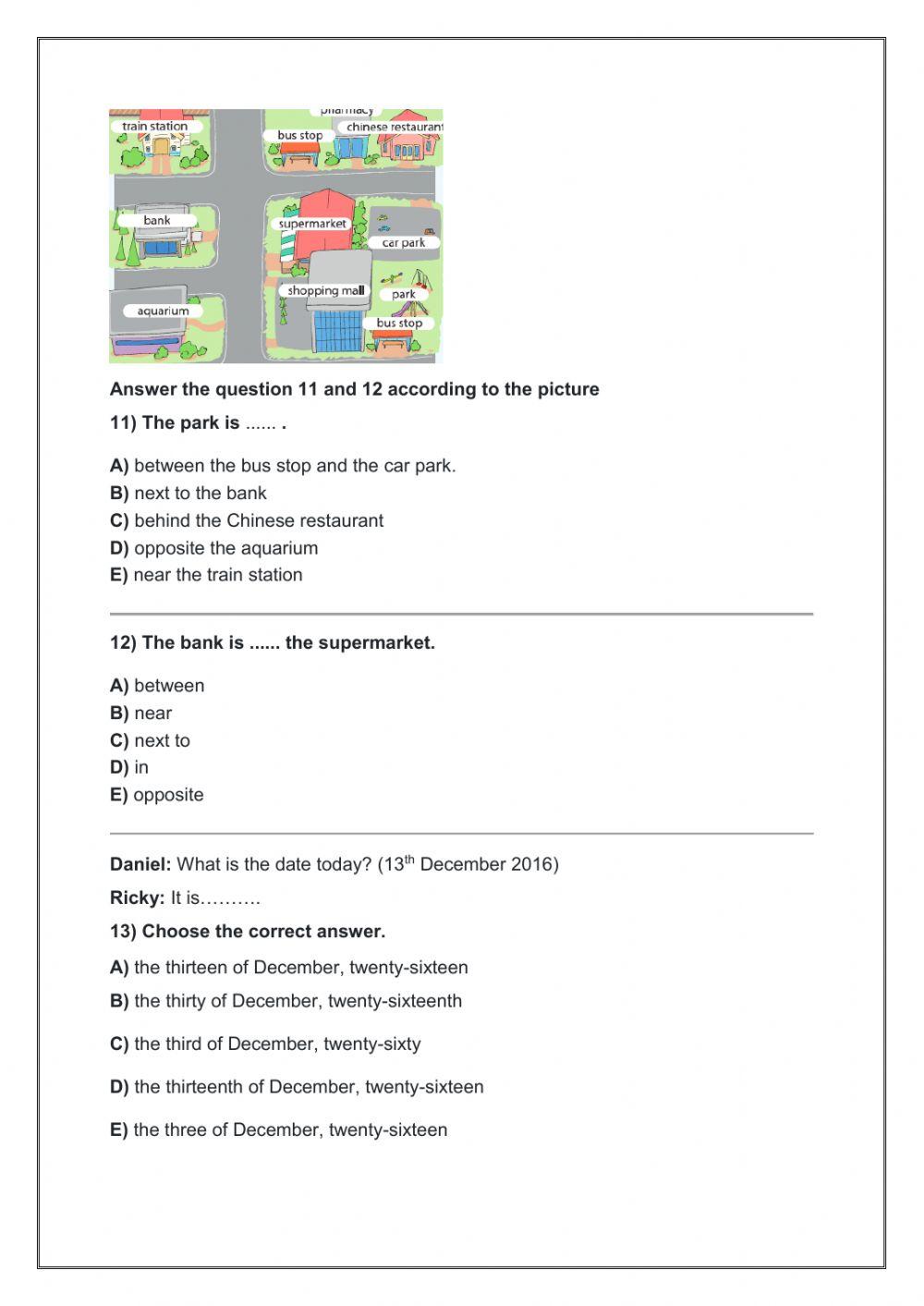 Exam activity for 9 | Live Worksheets