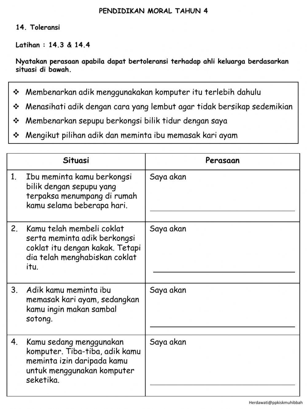 Toleransi | Live Worksheets