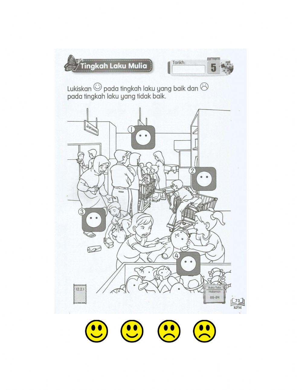 Kemahiran Sosial di Pasar Raya worksheet | Live Worksheets