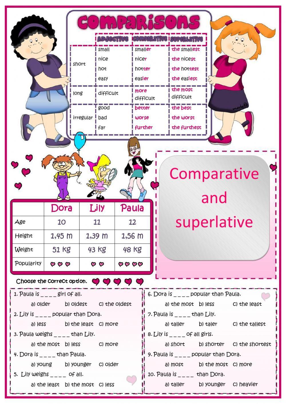 Comparative and superlative interactive activity for intermediate ...