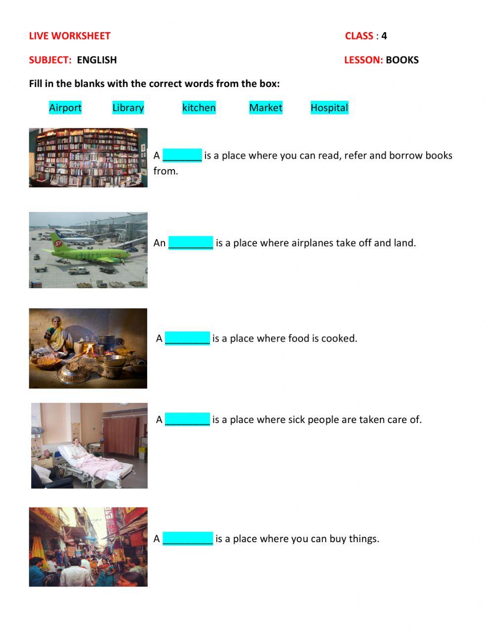 Name of places worksheet | Live Worksheets