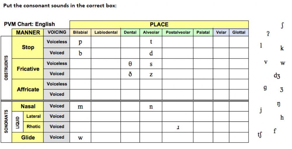 English Consonant Chart online exercise for | Live Worksheets