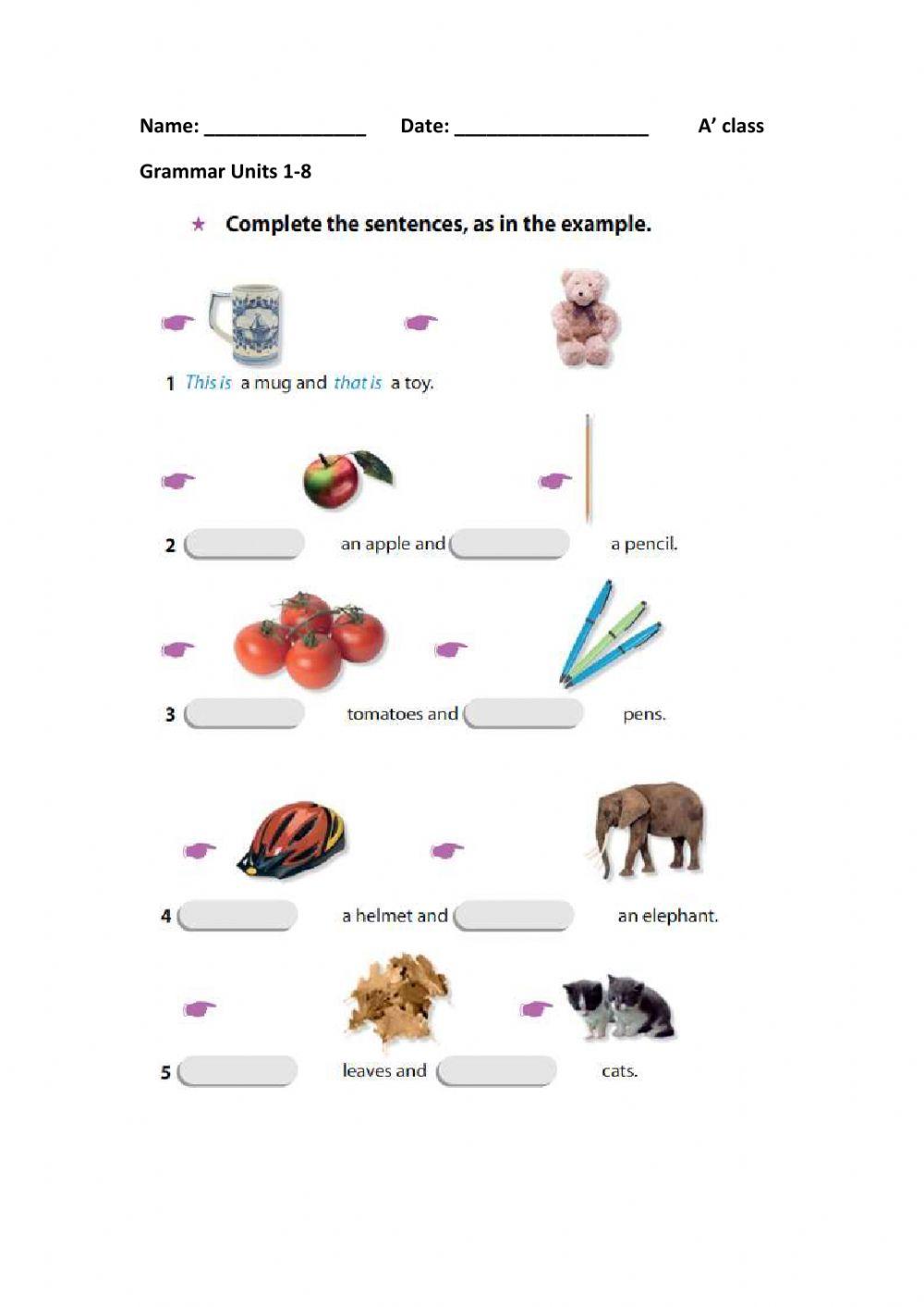 Spark 1 Grammar | Free Interactive Worksheets | 560050