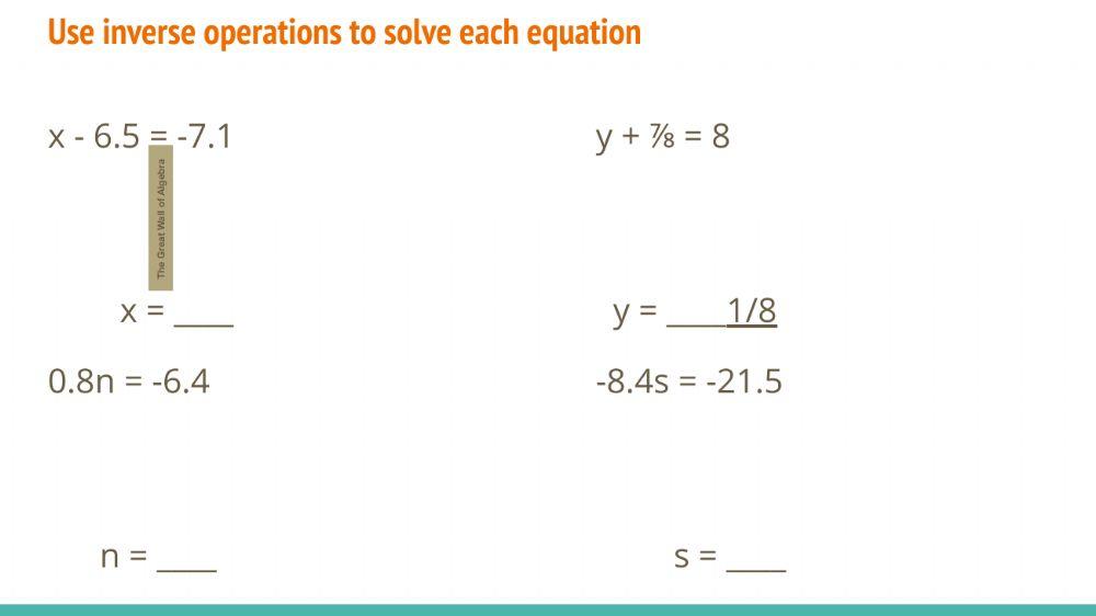 Mastering One Step Equations with Rational Coefficients Worksheets Mastering One Step Equations with Rational Coefficients Worksheets