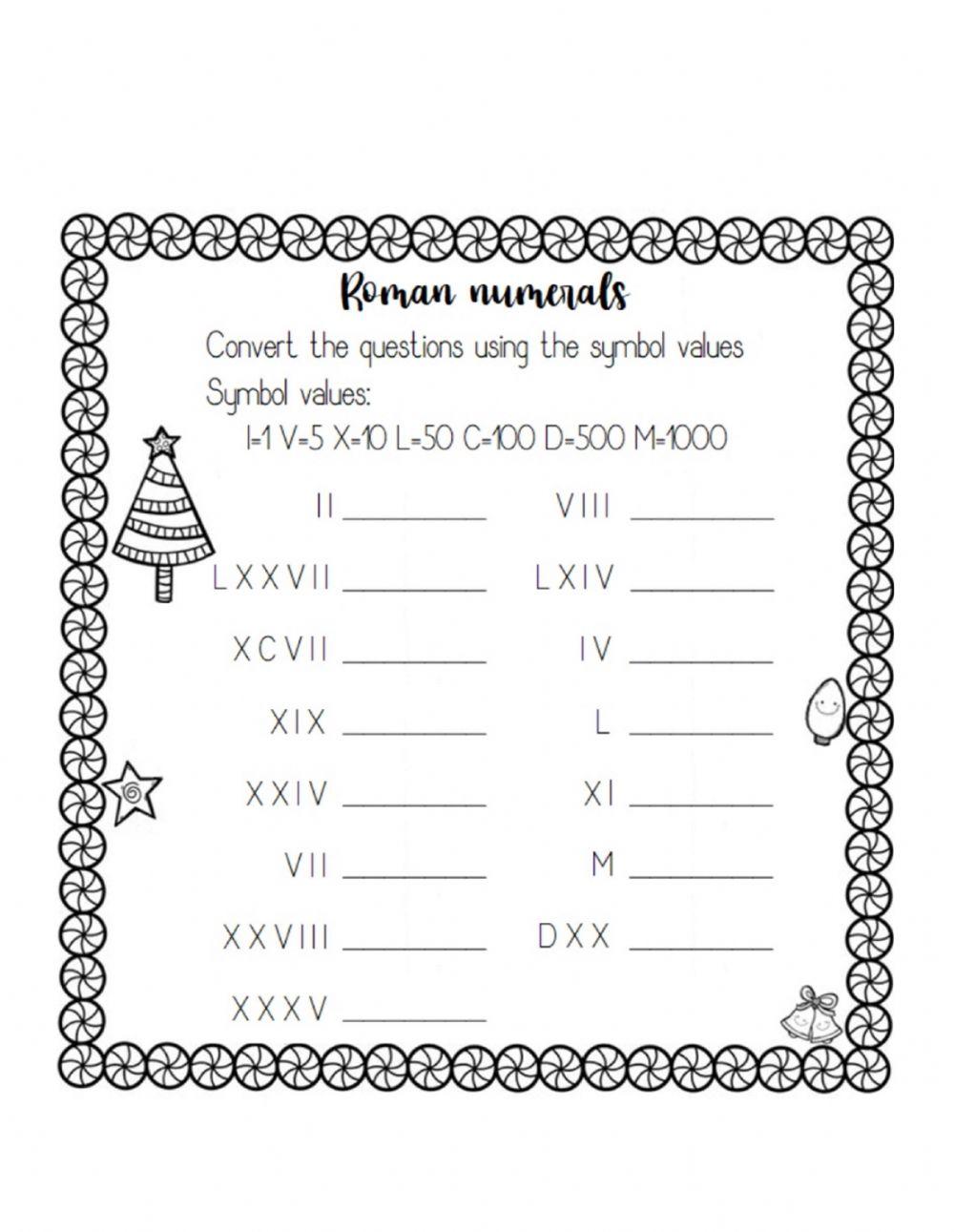 roman numerals … | Free Interactive Worksheets | 6291951