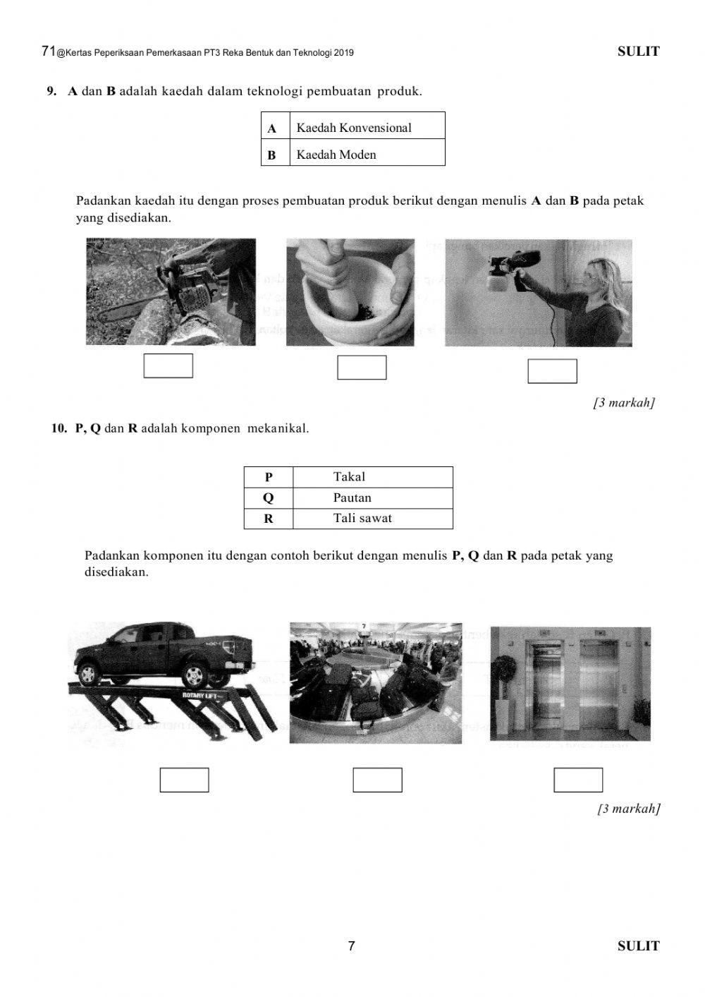 PEPERIKSAAN AKHIR TAHUN RBT TINGKATAN 3 online exercise for | Live ...