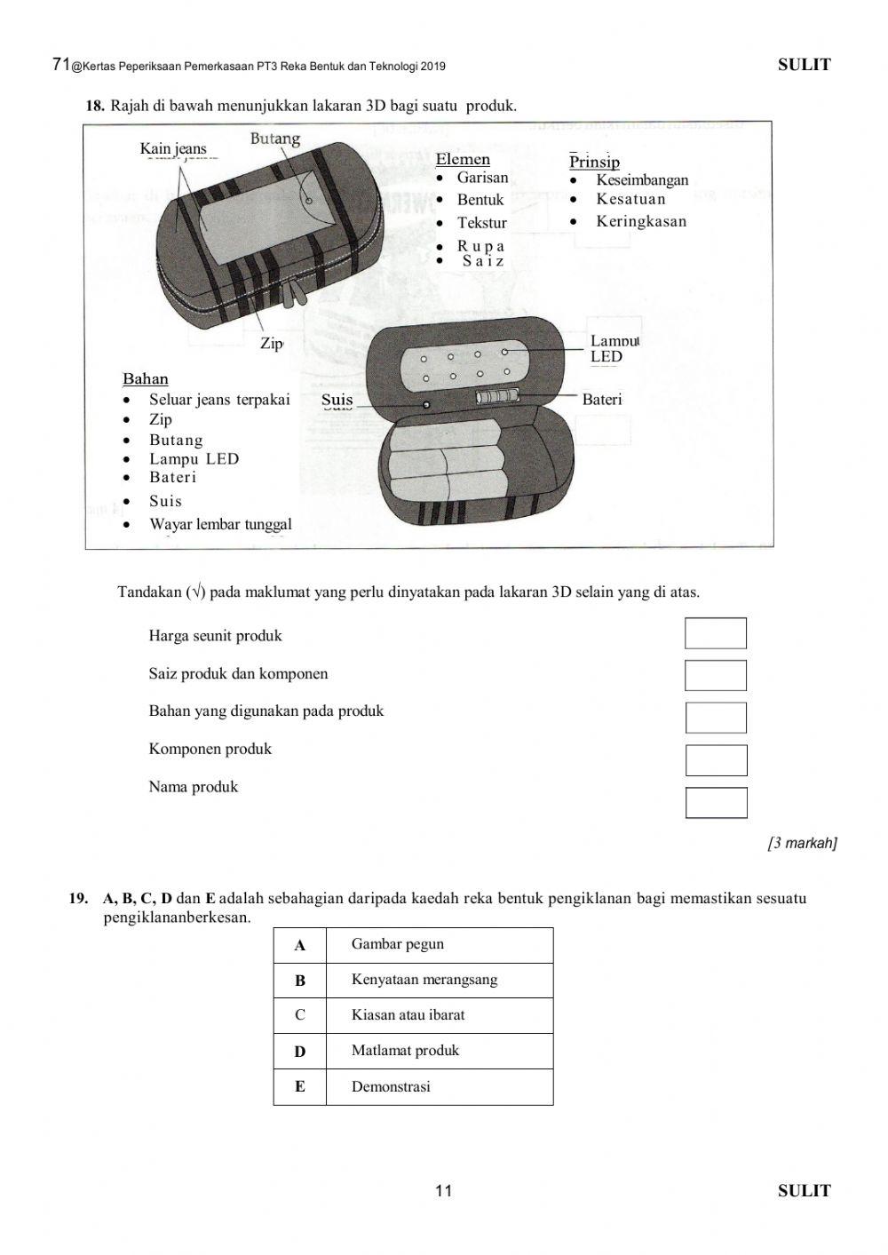 PEPERIKSAAN AKHIR TAHUN RBT TINGKATAN 3 online exercise for | Live ...
