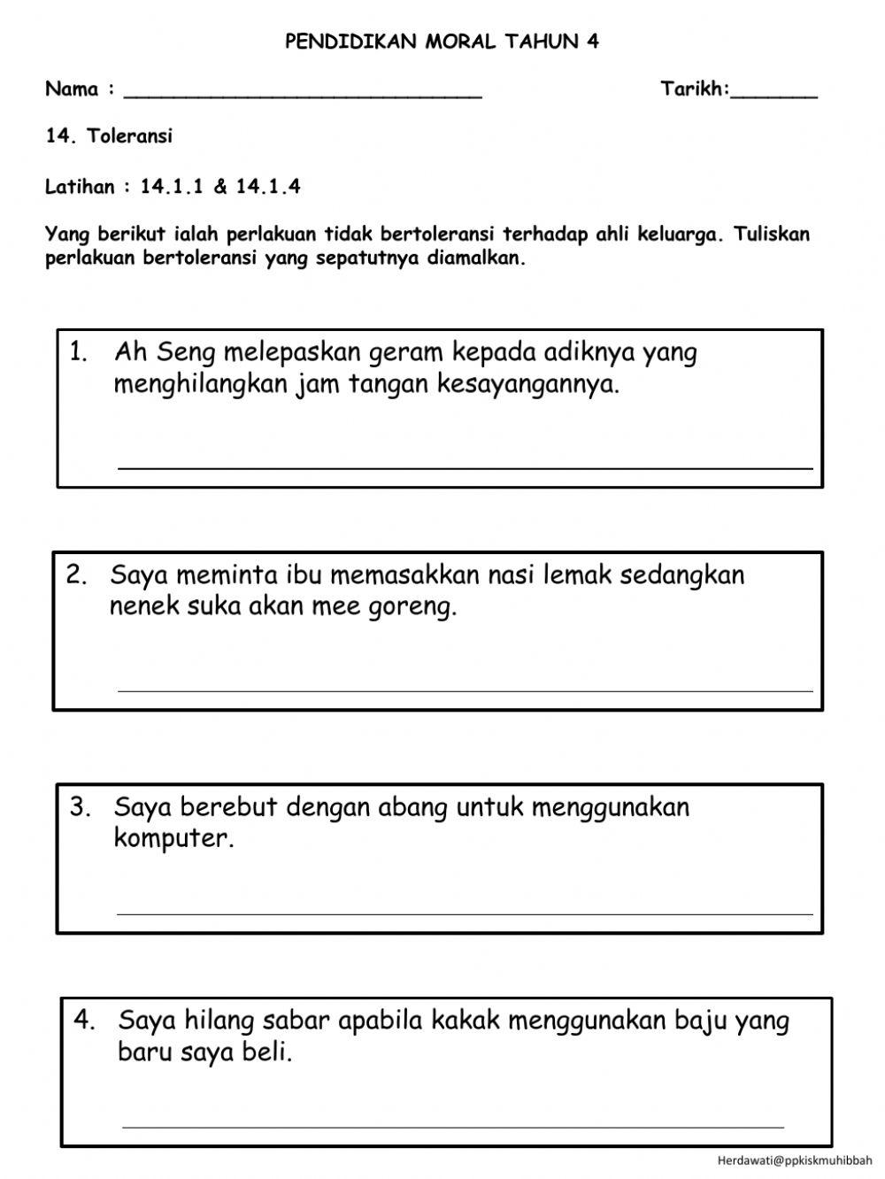 Toleransi online worksheet | Live Worksheets