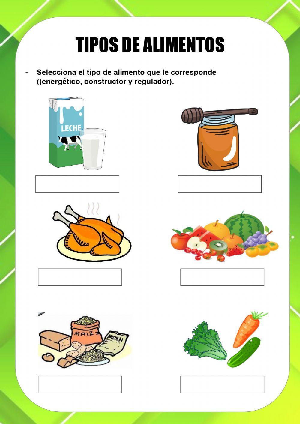 Tipos de alimentos activity | Live Worksheets