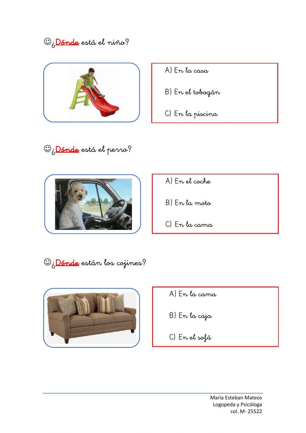 Partículas interrogativas activity | Live Worksheets