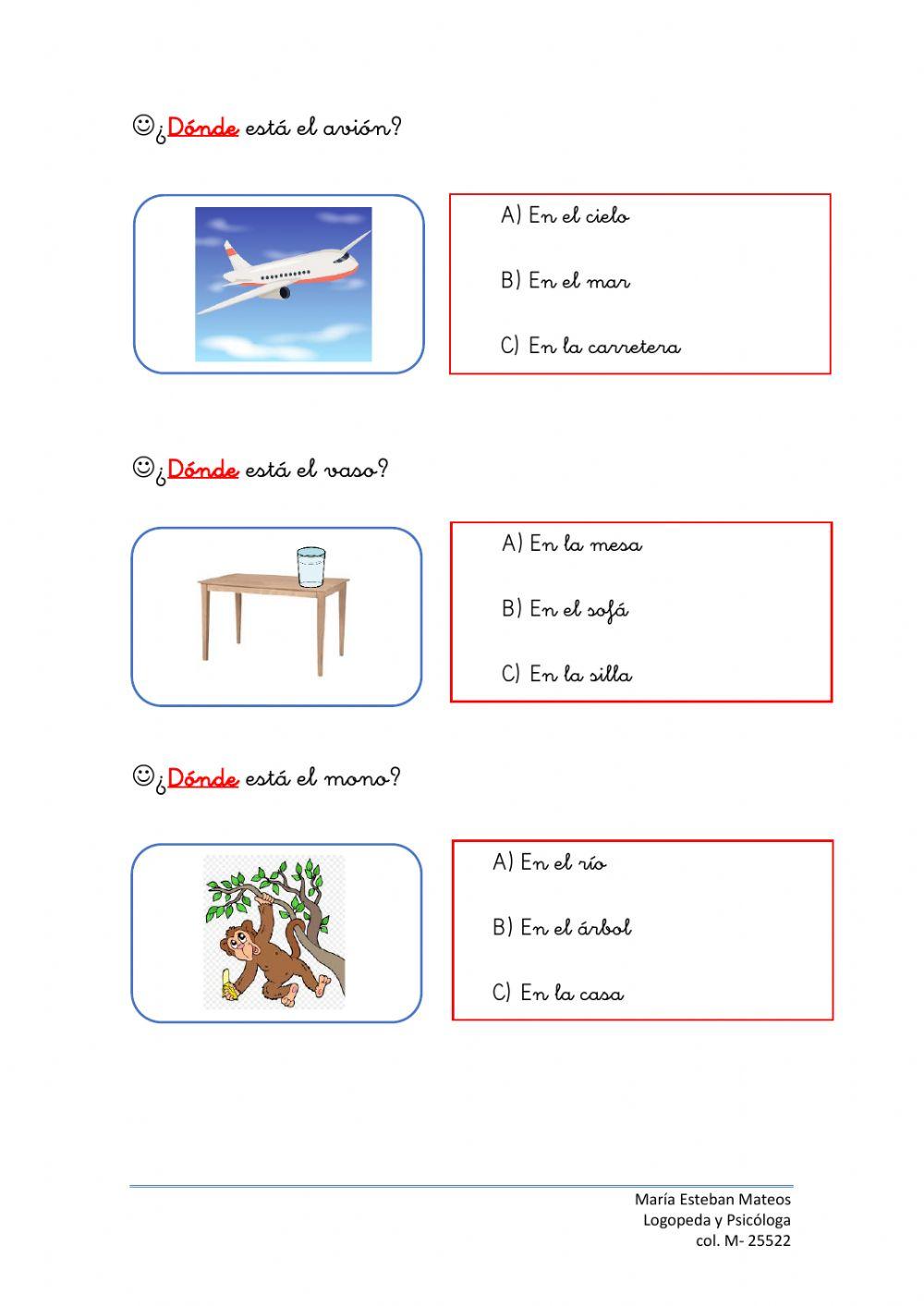Partículas interrogativas activity | Live Worksheets