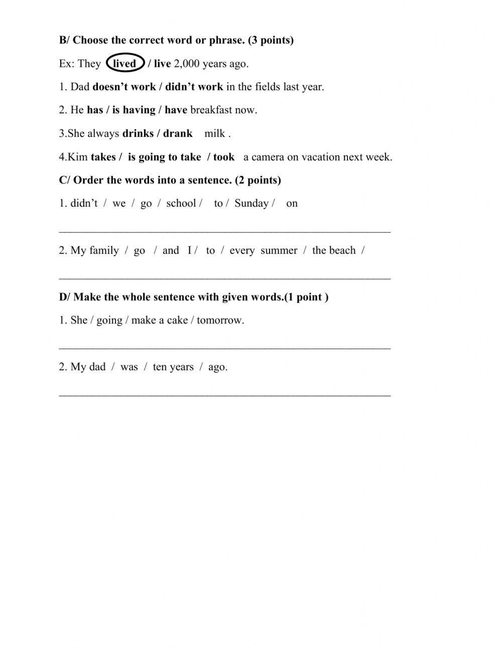 Grade 5 First term 1 worksheet | Live Worksheets