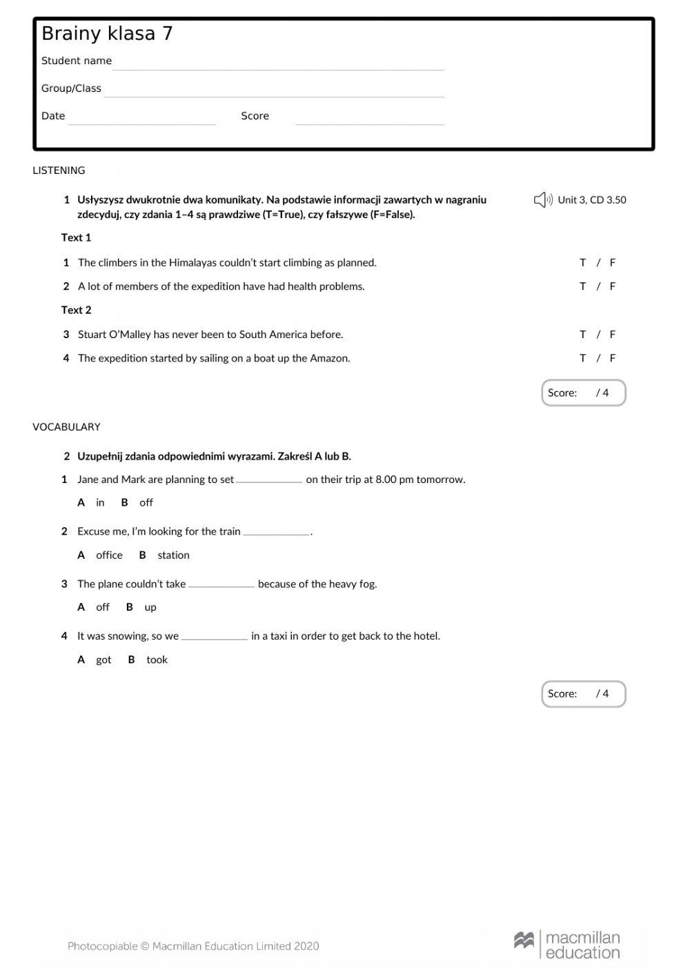 6332516 | Brainy 7 unit 3 C | katku | LiveWorksheets