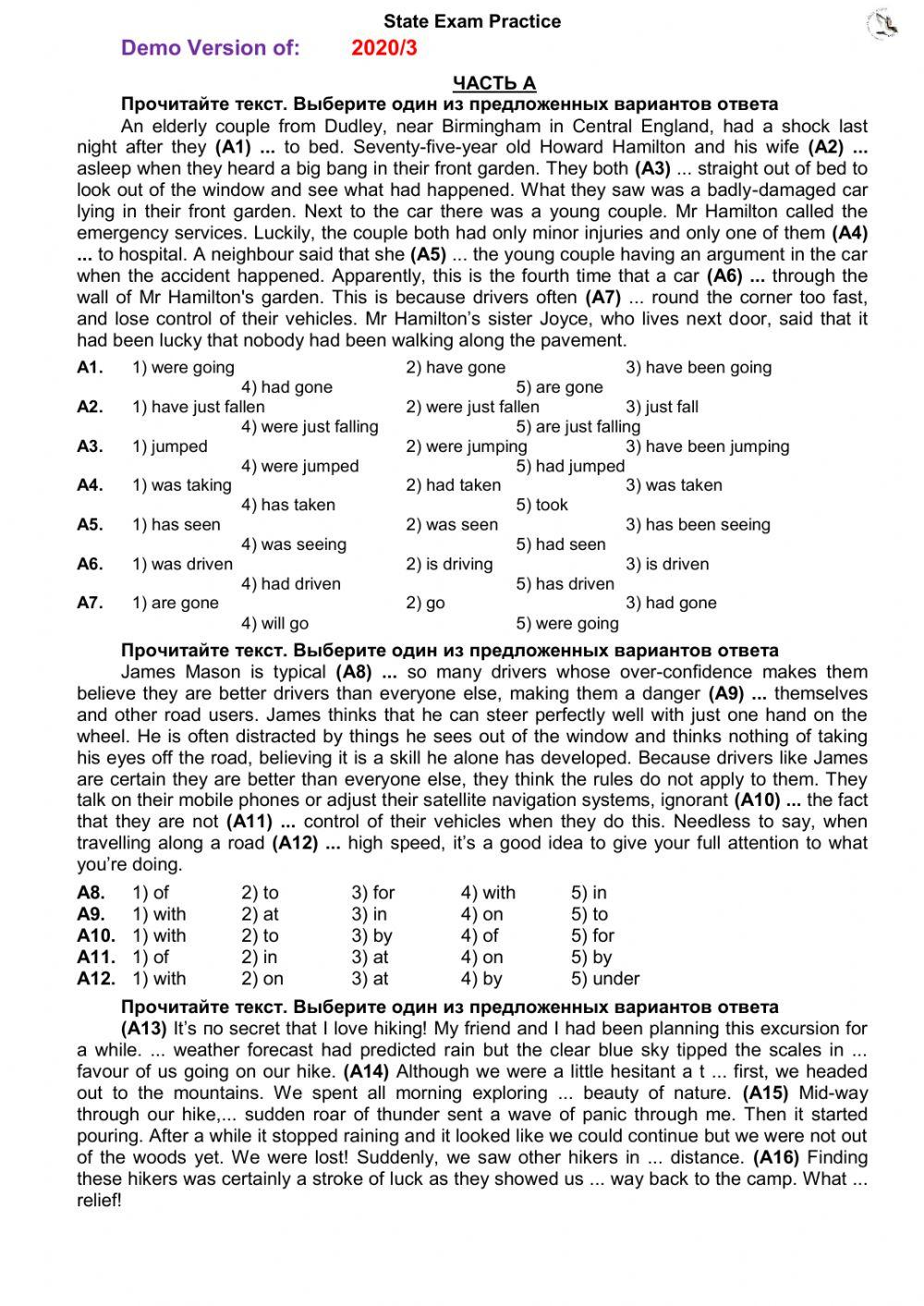 State Exam 2020 card 3 worksheet | Live Worksheets