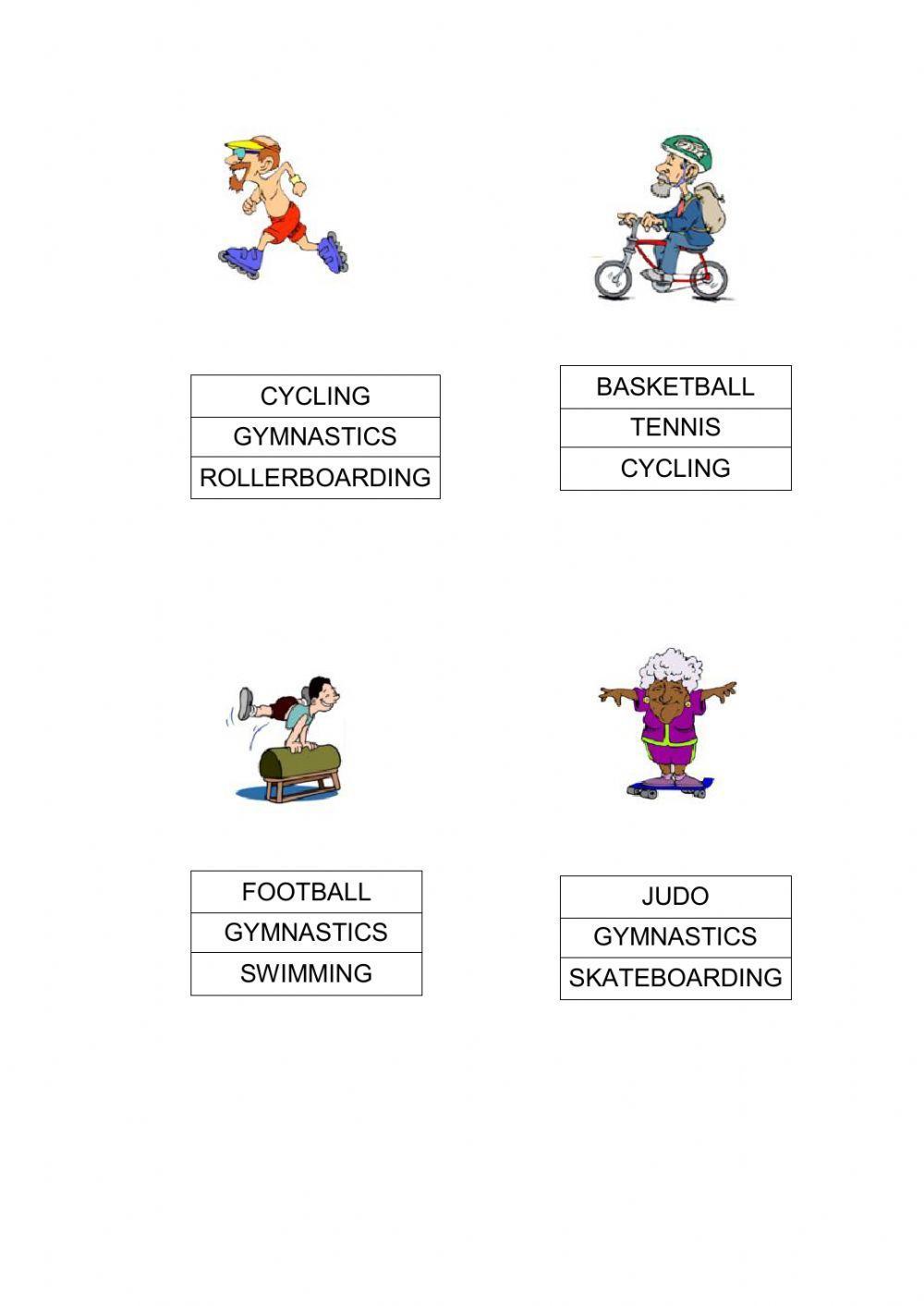 Sport names | Free Interactive Worksheets | 601594
