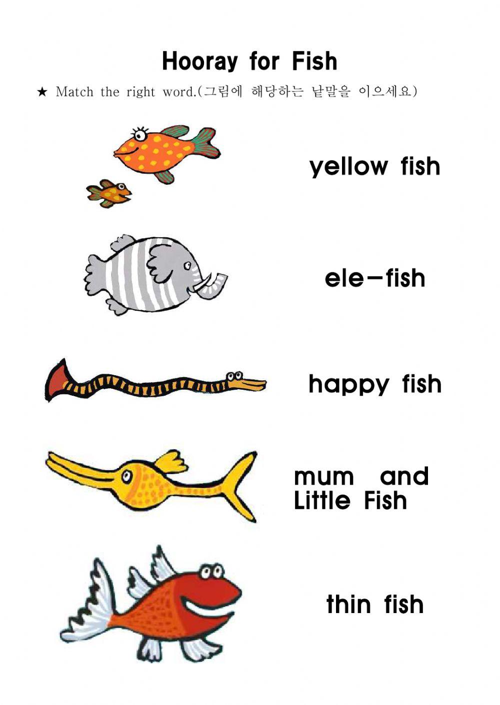 Hooray for fish… | Free Interactive Worksheets | 6333410