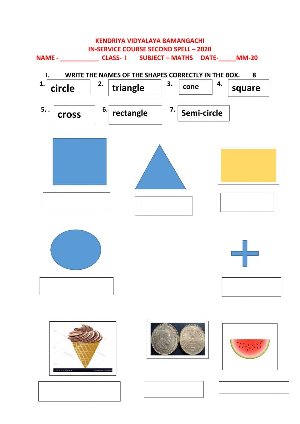 Shapes online exercise for 3 | Live Worksheets