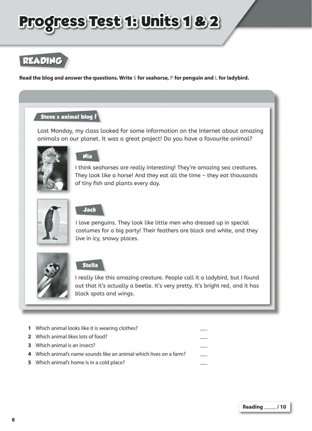 Amazing English 2 test 1 worksheet | Live Worksheets