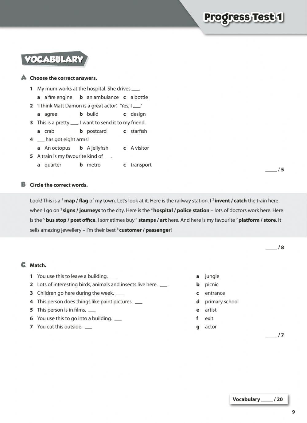 Amazing English 2 test 1 worksheet | Live Worksheets