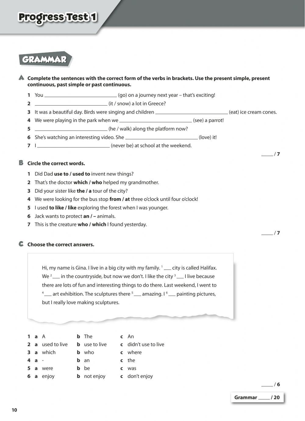 Amazing English 2 test 1 worksheet | Live Worksheets