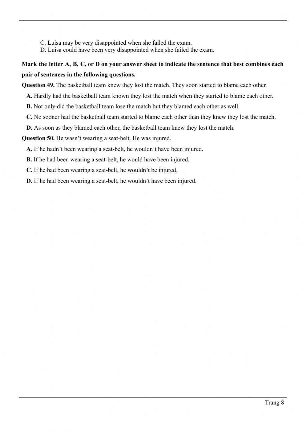 De thi thu tn.thpt tieng anh 2020 - de 22 worksheet | Live Worksheets