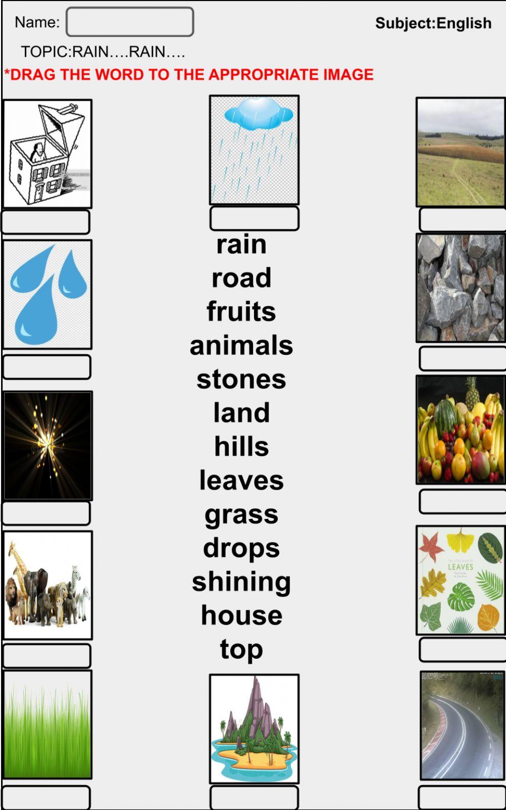 Rainrain Worksheet Live Worksheets