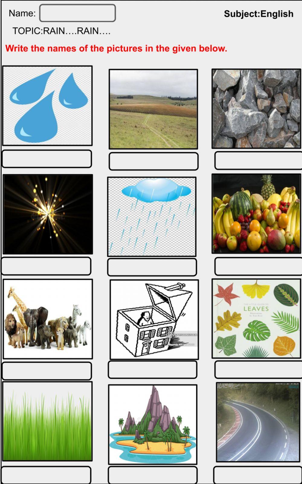 Rain...rain....6 worksheet | Live Worksheets