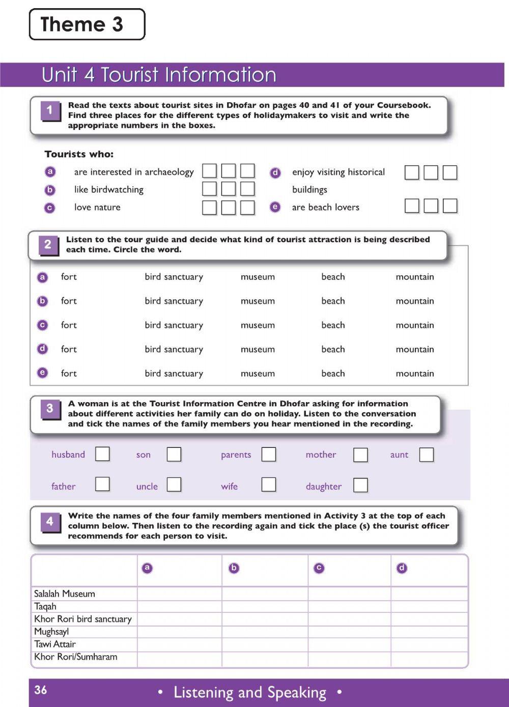 Theme three worksheet | Live Worksheets