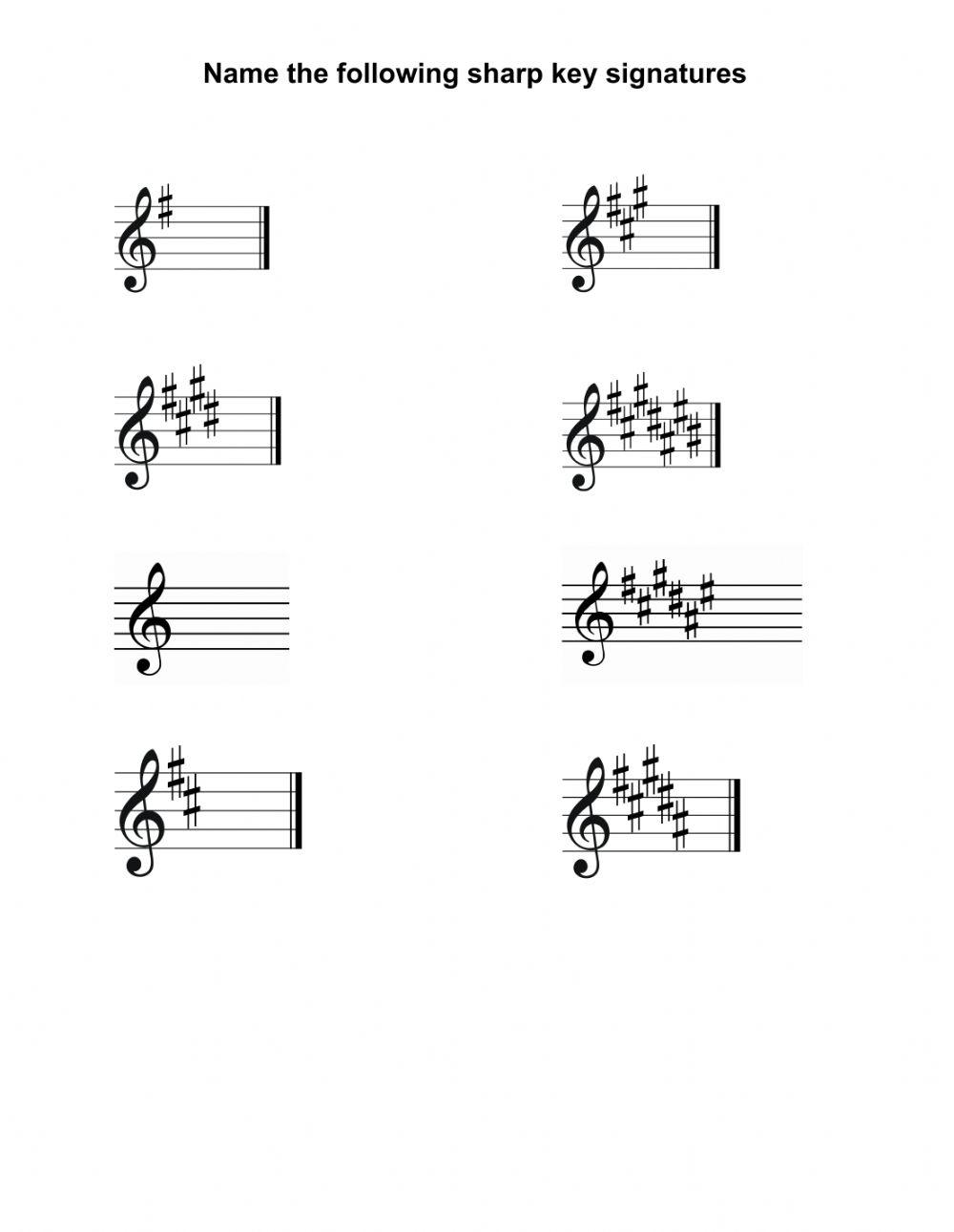 Name the Sharp Key Signature 4573456 | nelson1924 | Live