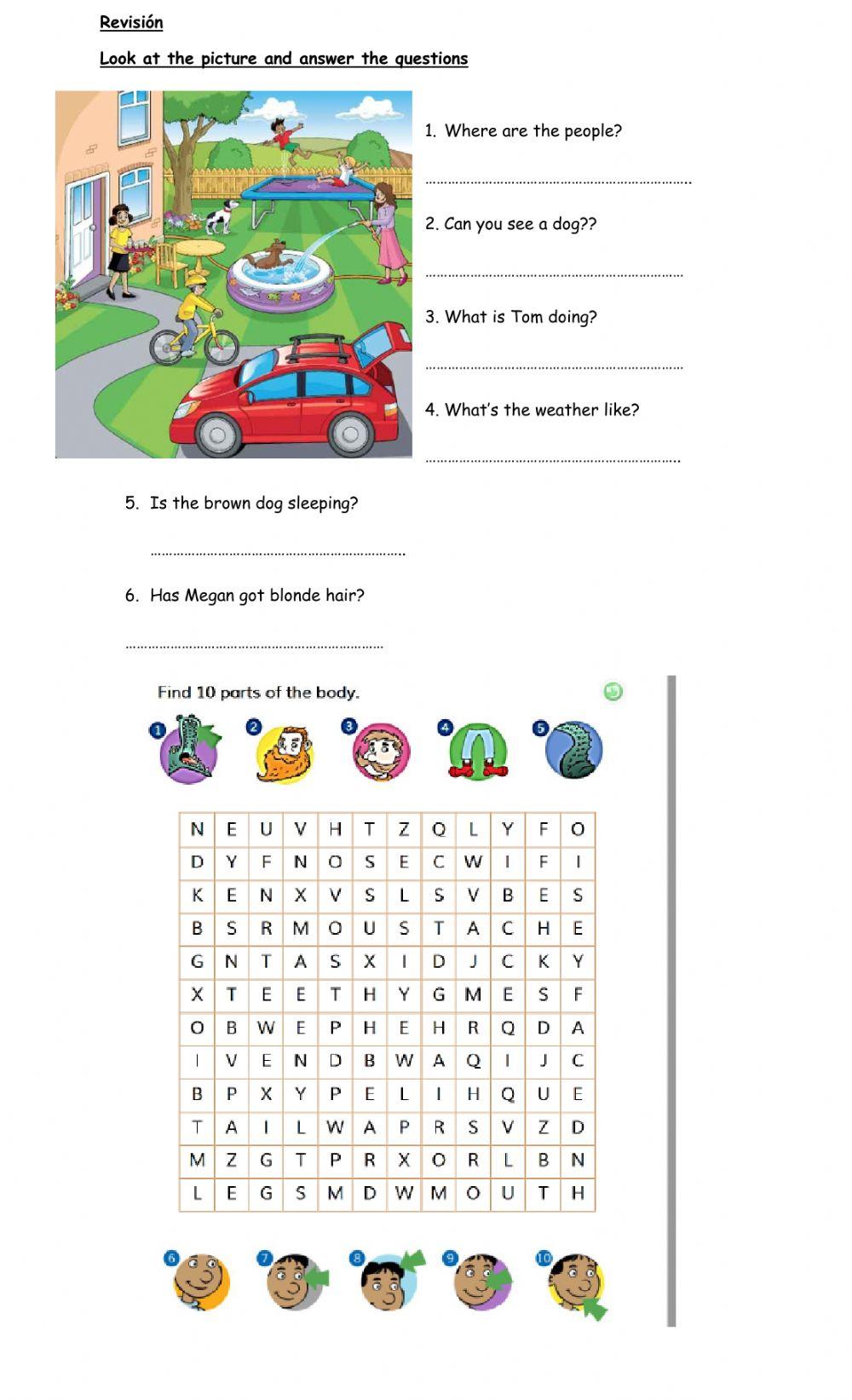 Revision online exercise for movers | Live Worksheets