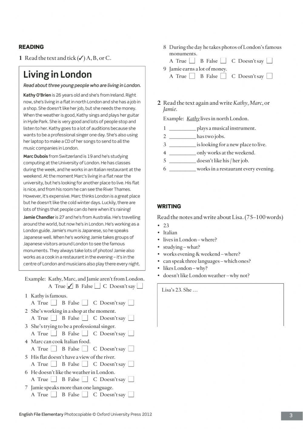 Test Unit 5 Elementary online exercise for | Live Worksheets
