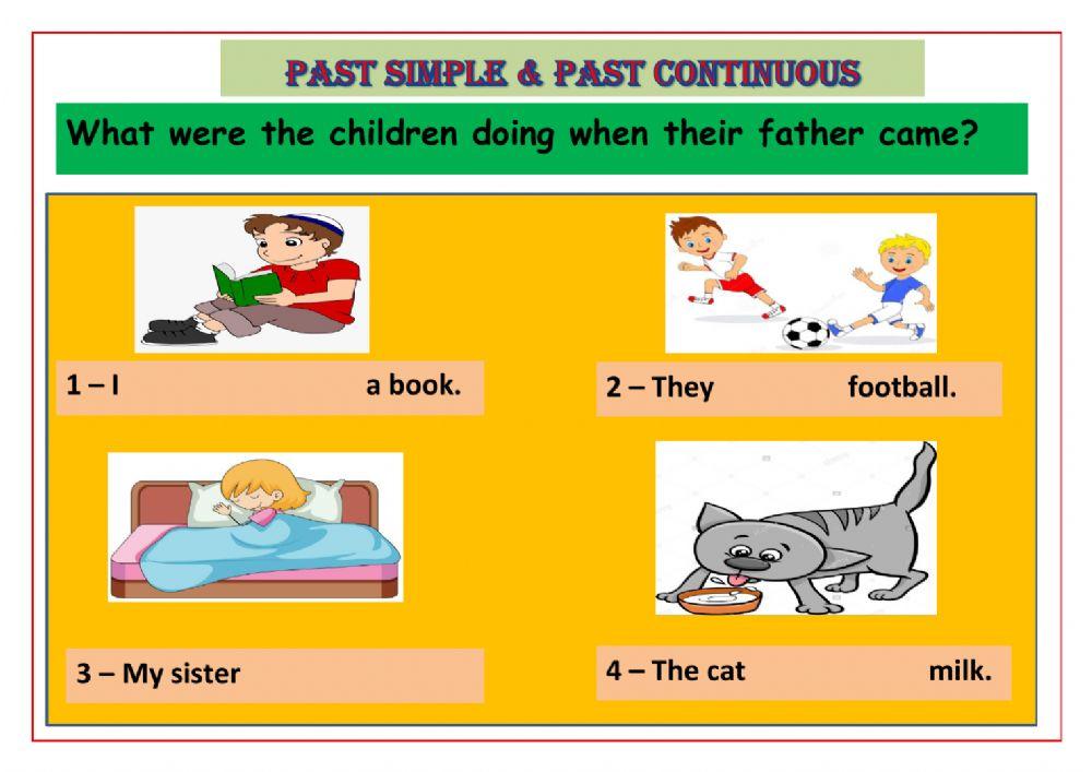Past simple and past continuous online exercise for four | Live Worksheets