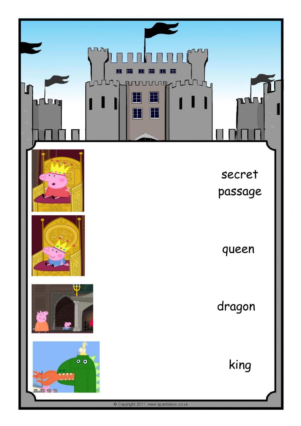 Peppa Pig- The Castle worksheet | Live Worksheets