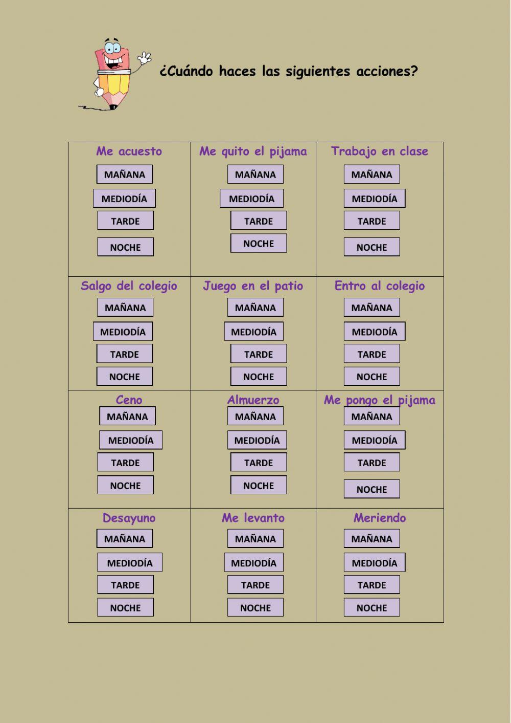 ¿Cuándo realiza… | Free Interactive Worksheets | 607216