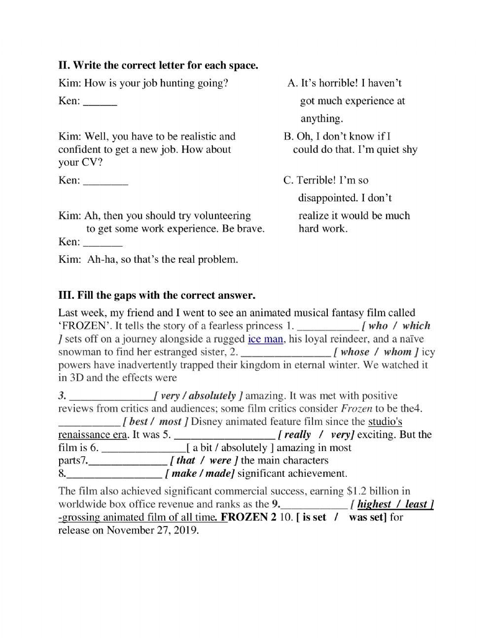 English 6 revision - usage worksheet | Live Worksheets