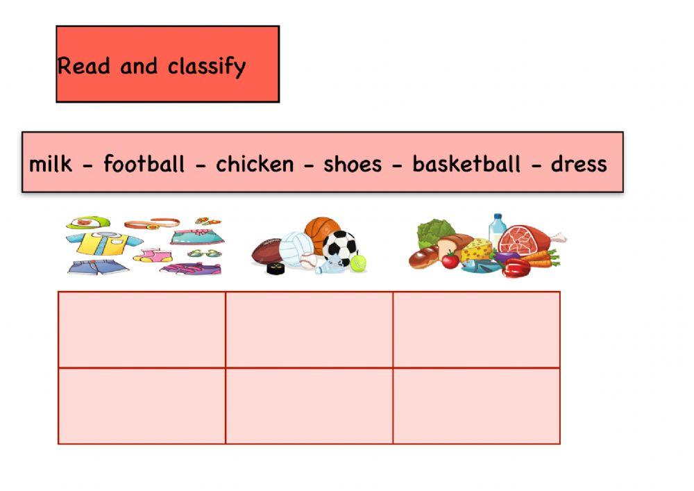 read and classify online exercise for | Live Worksheets