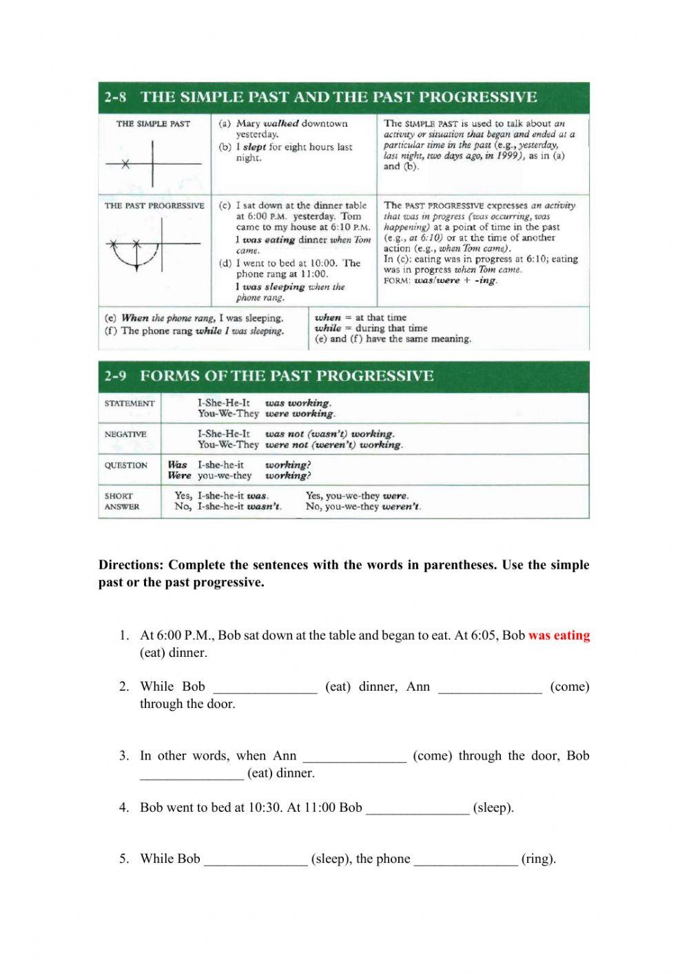 Simple past and past progressive 608628 | Luis Arsénio