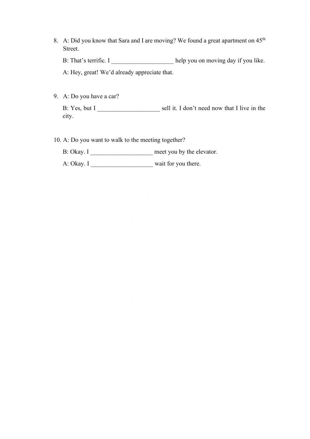 Expressing futu… | Free Interactive Worksheets | 609543