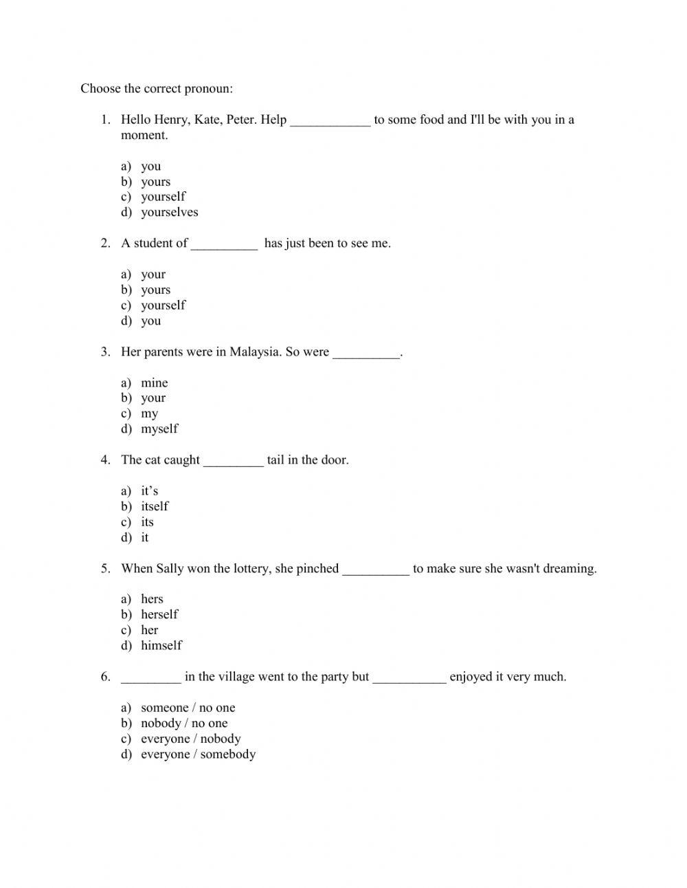 Pronouns online exercise for IX | Live Worksheets