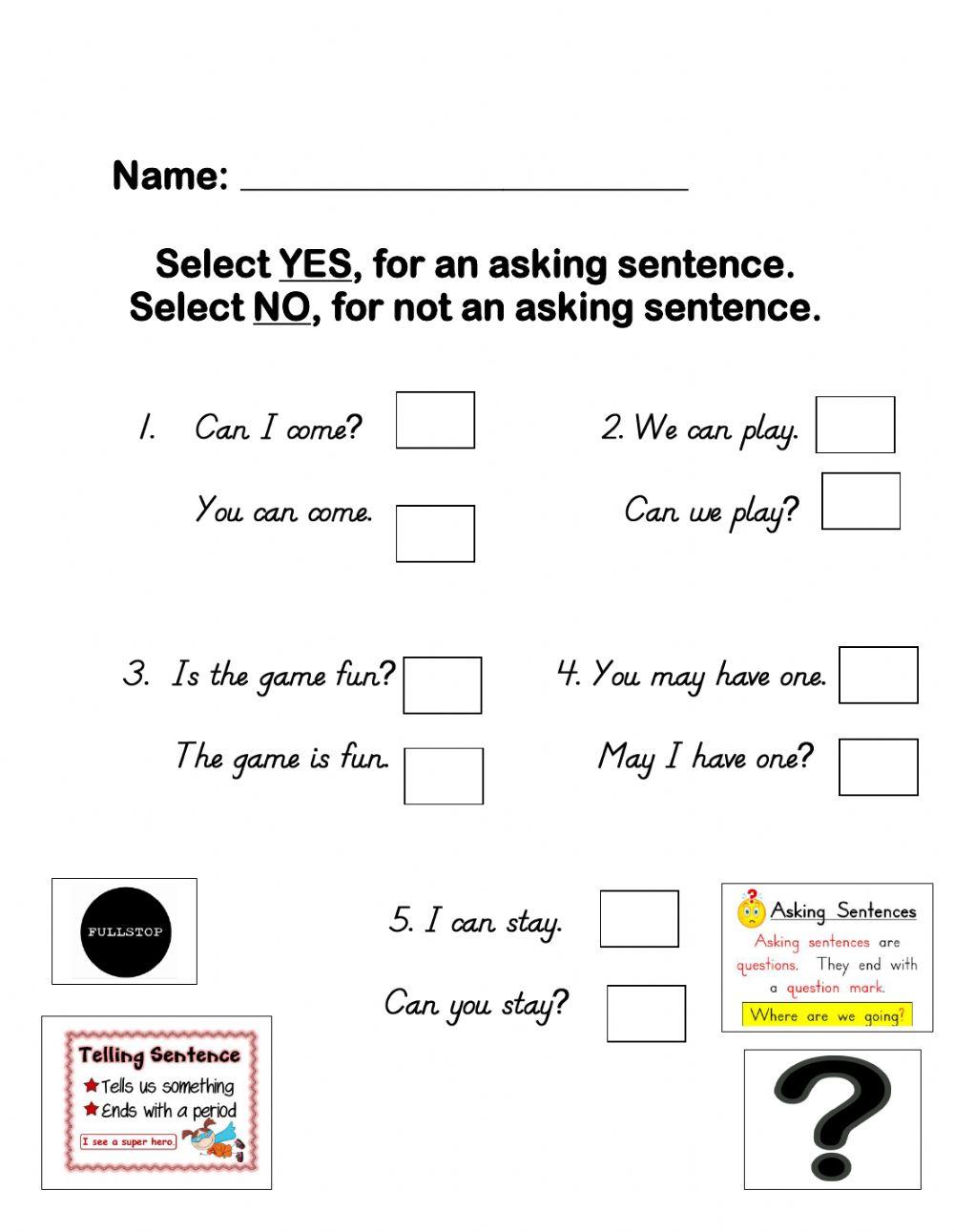 Telling And Asking Sentence Activity Live Worksheets, 52% OFF Telling And Asking Sentence Activity Live Worksheets, 52% OFF