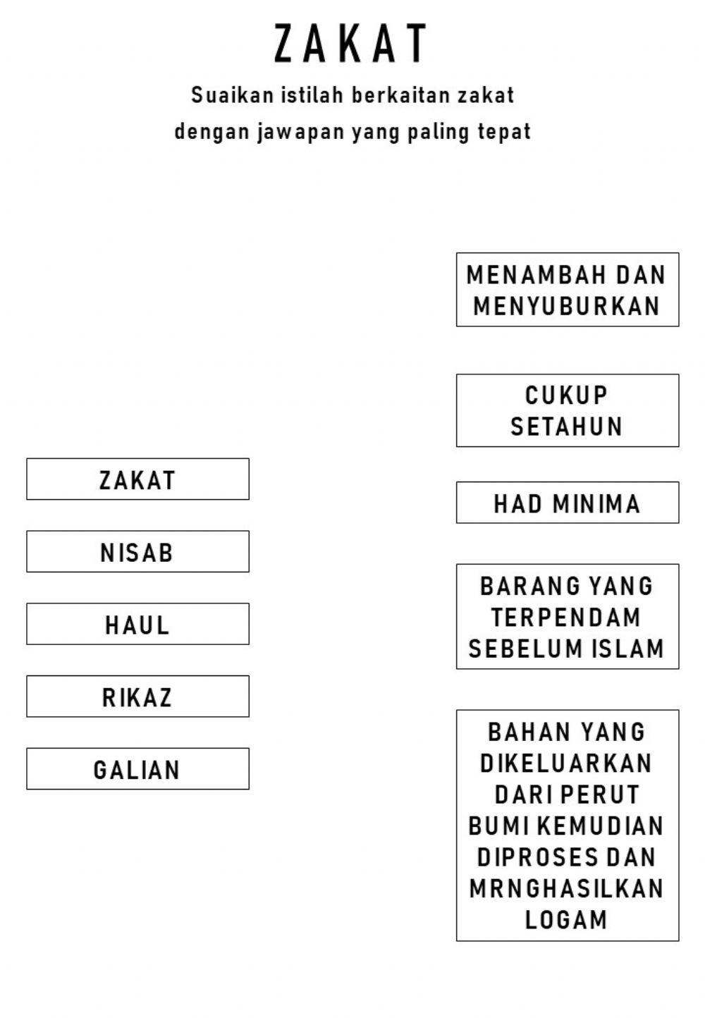Istilah zakat worksheet | Live Worksheets