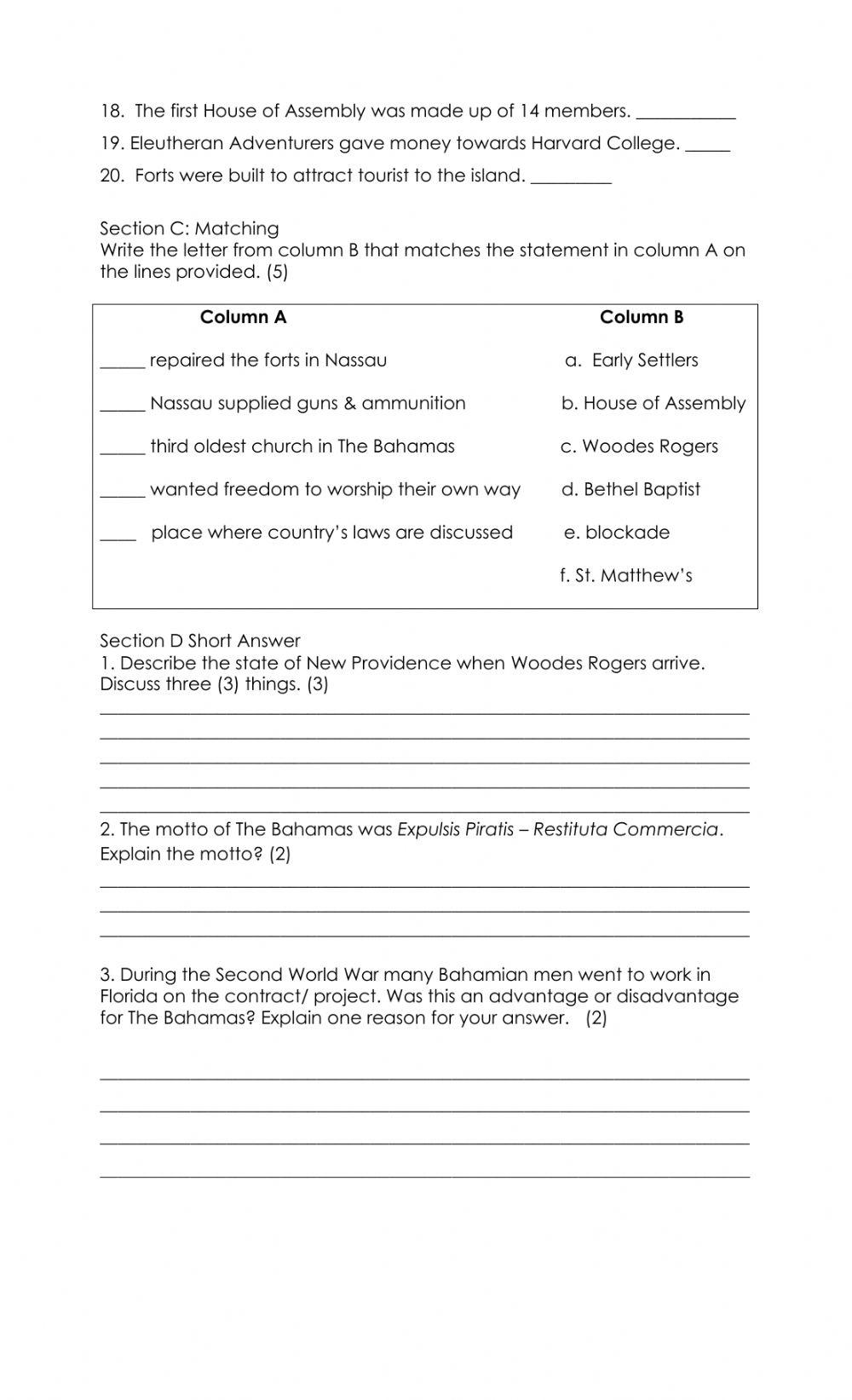 Social Studies Grade 5 Christmas Test online exercise for | Live Worksheets