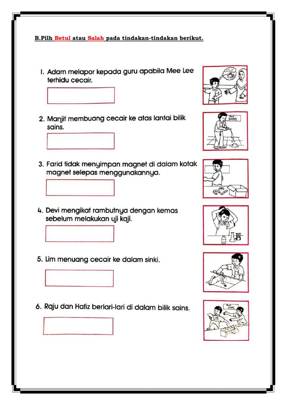 Peraturan Bilik… | Free Interactive Worksheets | 560595