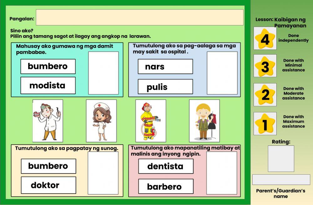Kaibigan ng pamayanan 2 online exercise for | Live Worksheets