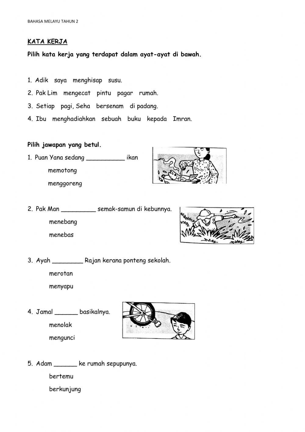 Kata Kerja Online Exercise For Live Worksheets | lne.dz